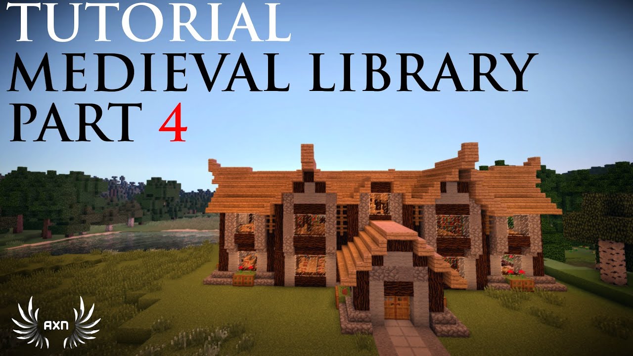 Minecraft - How to Build a Medieval Library (Part 4/4) - YouTube