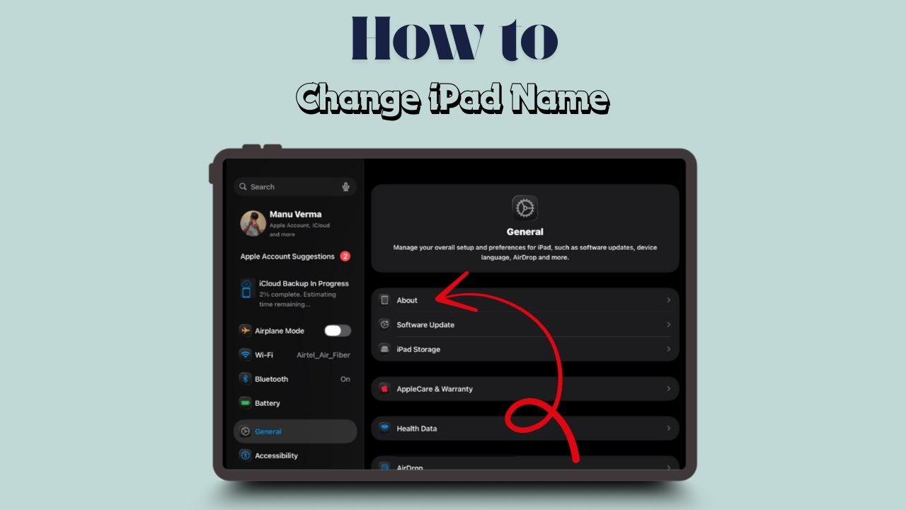 How to Change iPad Name - YouTube