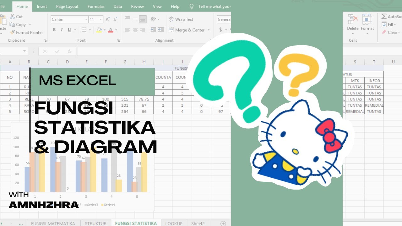 FUNGSI STATISTIKA DAN CARA MEMBUAT DIAGRAM PADA MICROSOFT EXCEL - YouTube