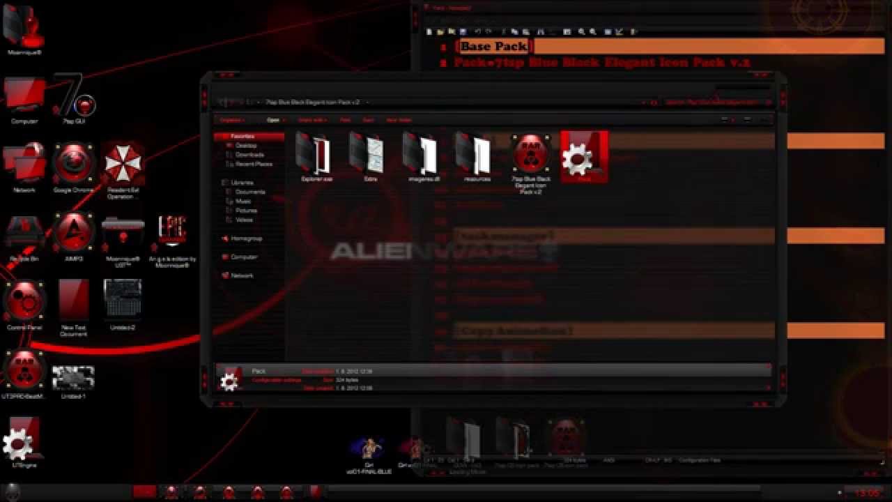 7tsp Blue Black Elegant Icon Pack for Windows Se7en v.2 edition - YouTube
