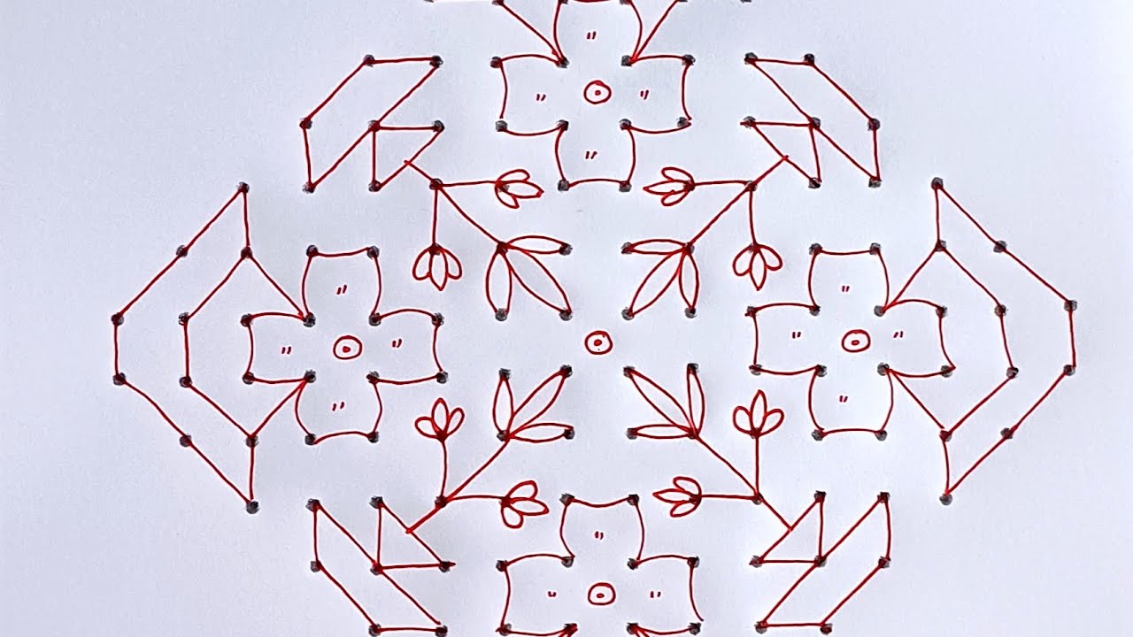 simple 16×2×2 rangoli for pongal sankranti #rangoli #pongalkolam # ...