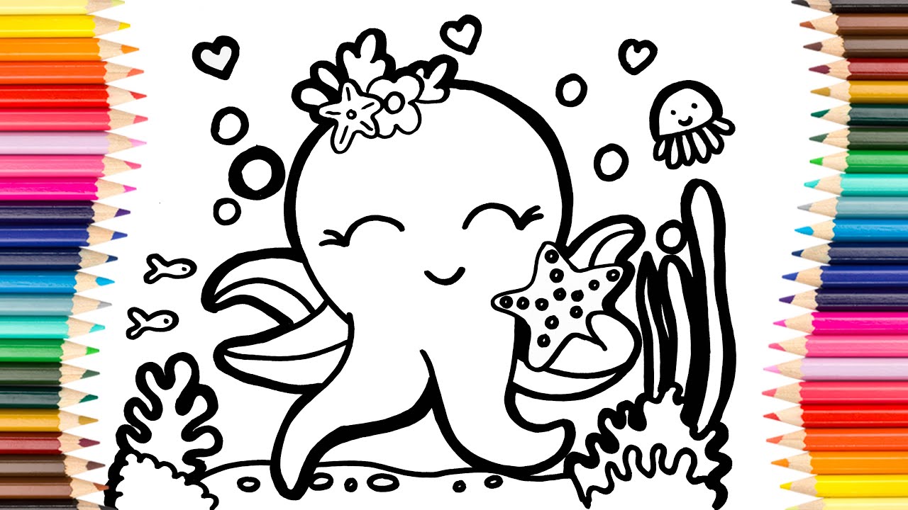 How to Draw a Rainbow Octopus for Kids and Toddlers - YouTube