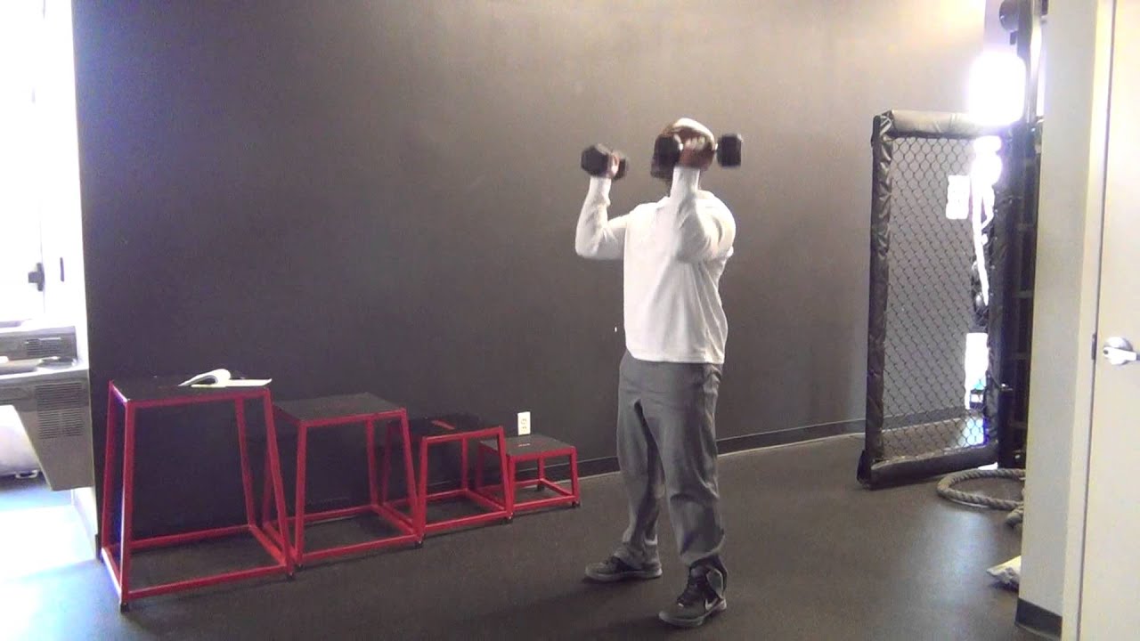 Dumbbell Squats to Curl and Press - YouTube