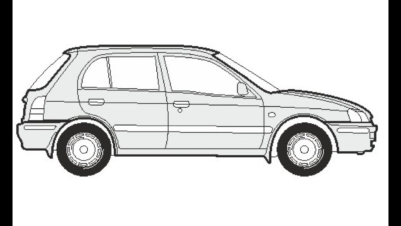 How to Draw a Toyota Starlet / Как нарисовать Toyota Starlet - YouTube
