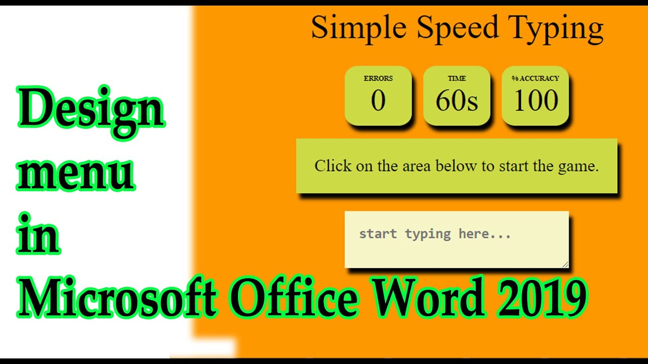 Design menu in Microsoft Office Word 2019 - YouTube