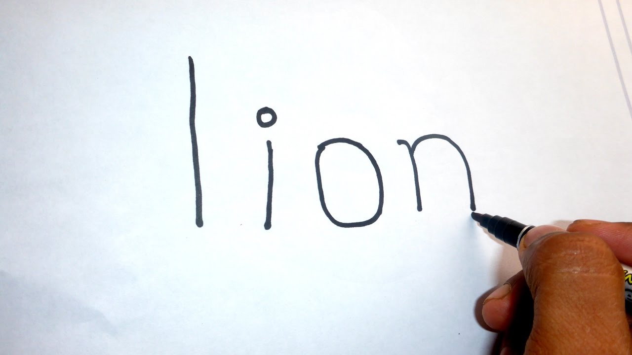 Very easy ! How to turn word "lion " into a Cartoon Lion ( wordtoon ...