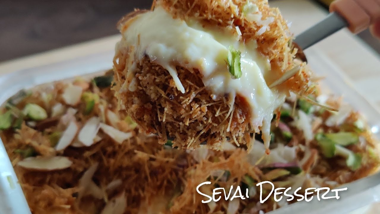 Sevai Dessert Recipe | ಸಿಹಿ ಶಾವಿಗೆ | Kunafa | Arabian dessert | Vidz ...