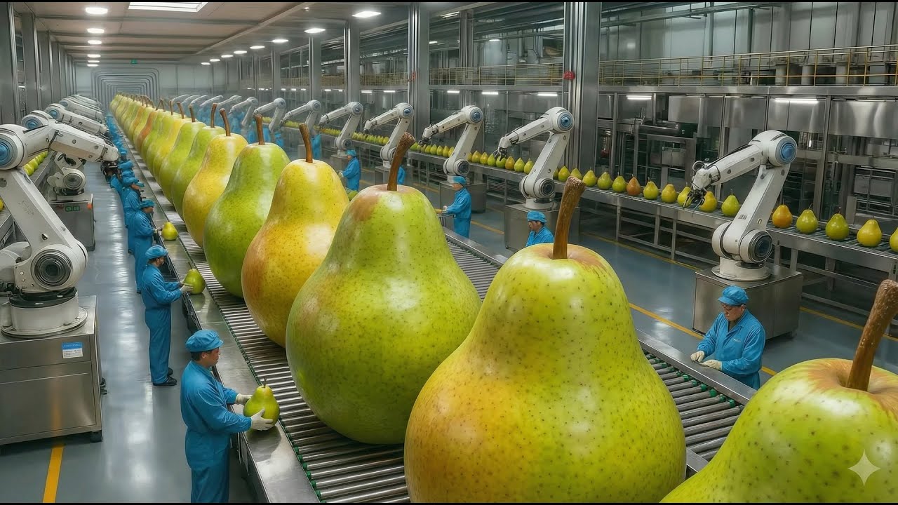 Inside a Pear Juice Factory: How They Harvest and Make Fresh Pear Juice ...