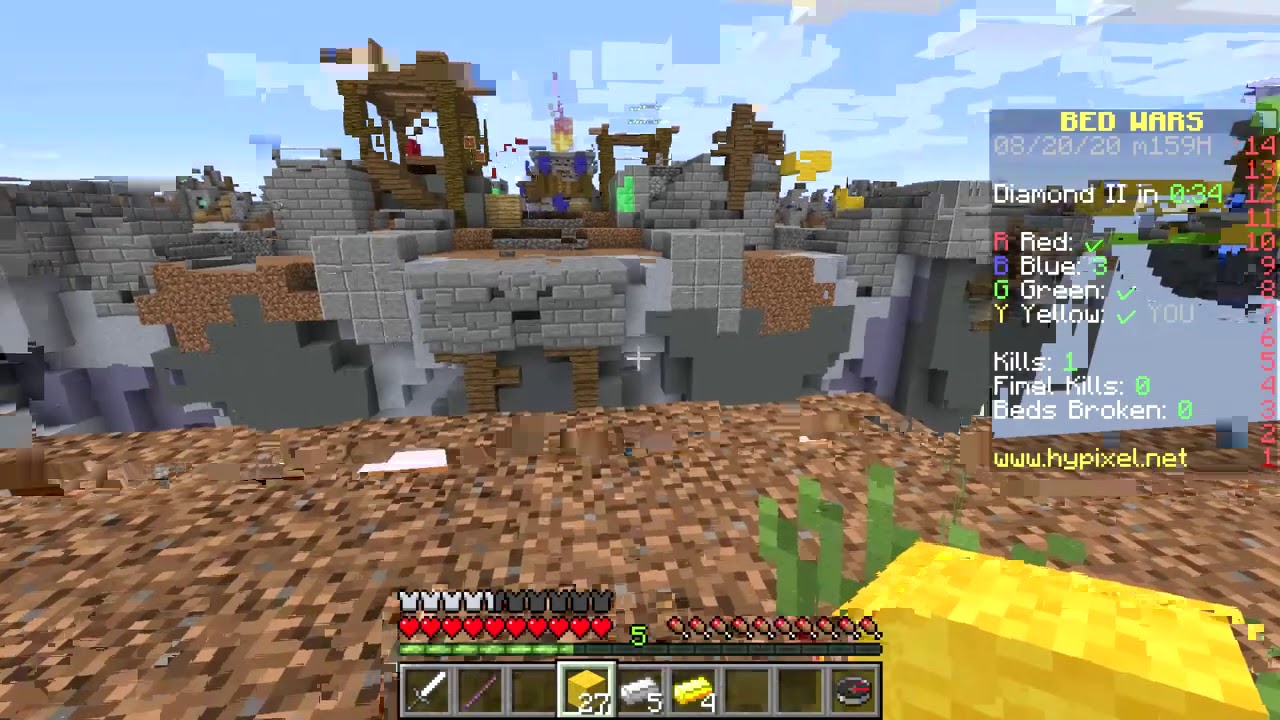 Minecraft Java - Bedwars 4v4v4v4 - Hypixel - YouTube