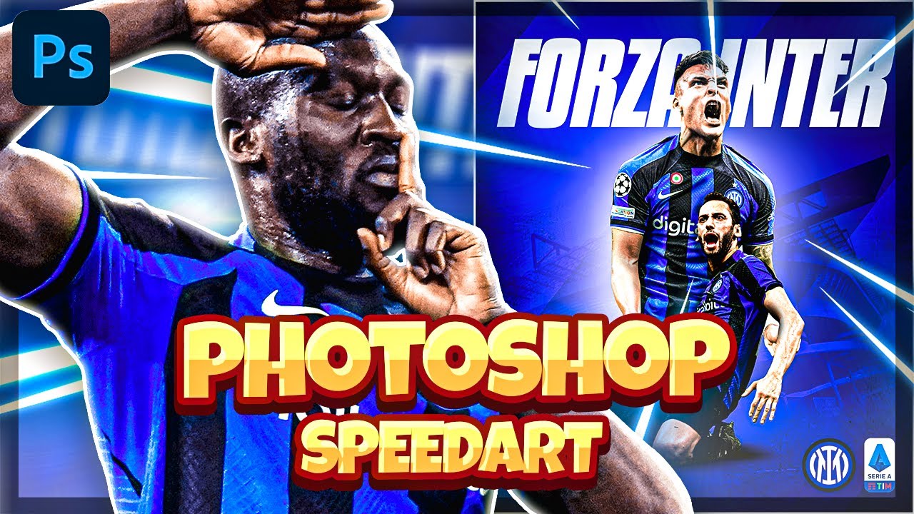 Inter Milan Poster Design on Photoshop 🔵⚫ (FREE DOWNLOAD + LINK IN ...
