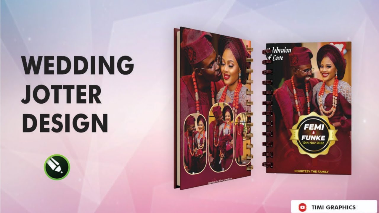 How to create a simple wedding jotter Design on Corel x9 #weddingjotter ...