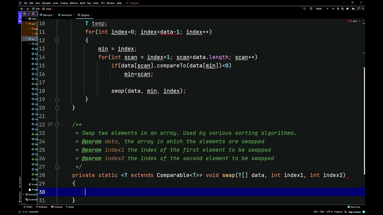 Java Sorting Generic Algorithms Using Recursion - Data Structures - YouTube
