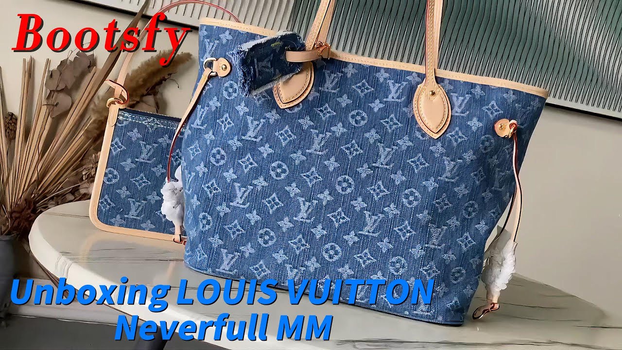 💥Unboxing LOUIS VUITTON Neverfull MM in Stunning Blue Denim! 💙 - YouTube
