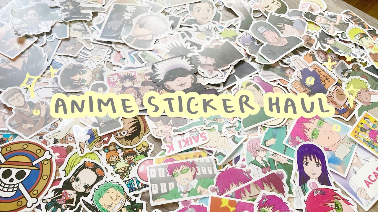 HUGE ANIME STICKER HAUL (aot, jujutsu kaisen, saiki k etc.,) // shopee ...
