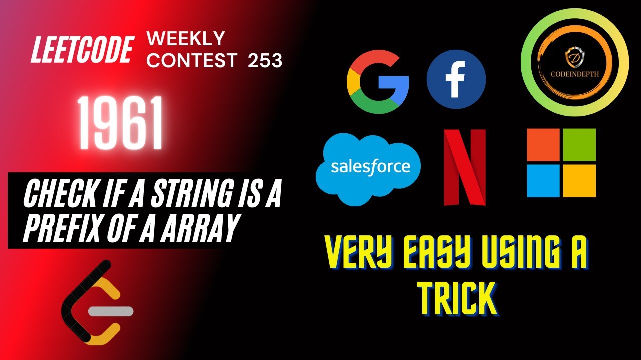 Check If A String Is A Prefix Of A Array Leetcode Weekly Contest 253 0283
