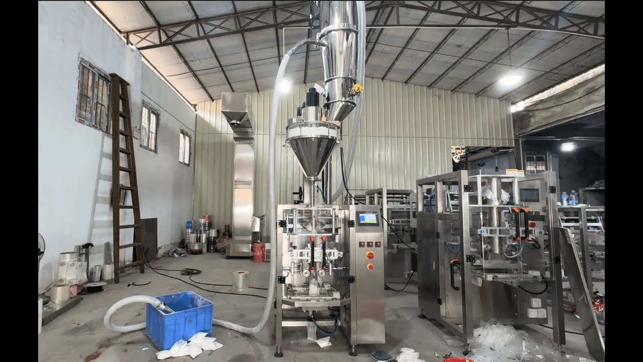 Vertical Powder Pouch Packaging Machine with Screw Filler and Vacuum ...