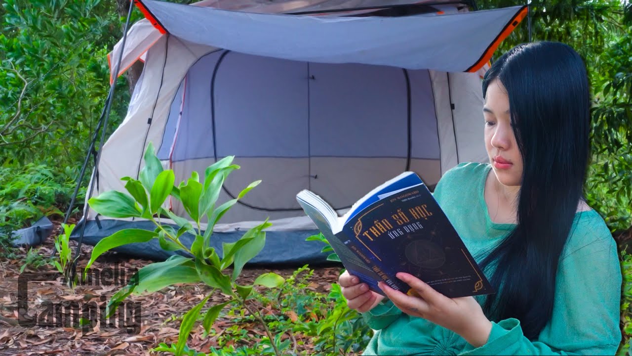 Camp alone, enjoy delicious food and relax reading books by the lake in ...