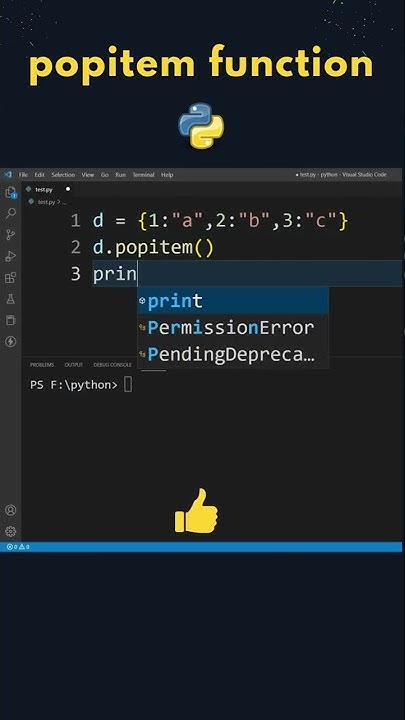 Do You Know About The popitem Function in Python ? Tricks #shorts - YouTube