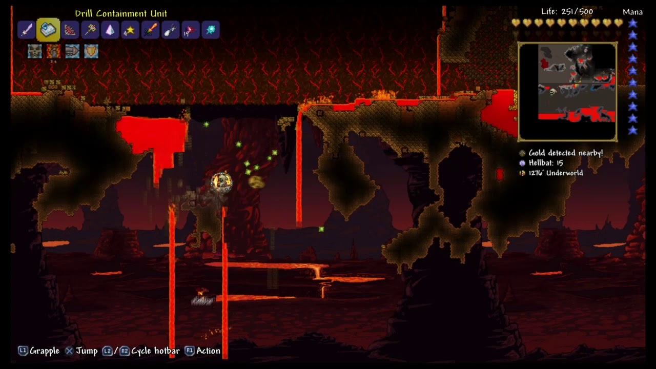 Draining an entire Terraria ocean into the underworld - YouTube