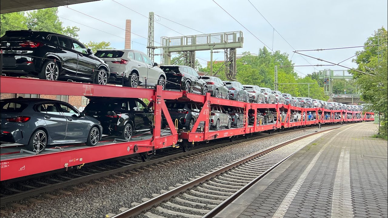 Million pounds car train Absolutely amazing German car freight train ...