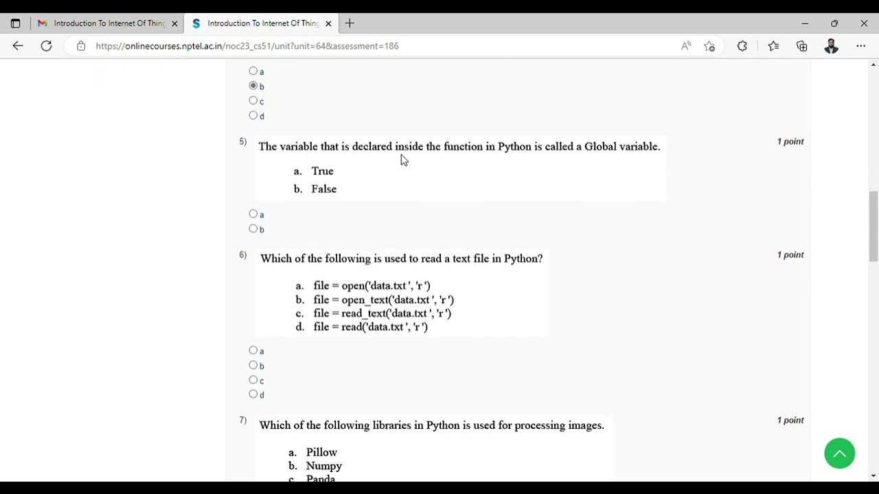 Introduction To Internet Of Things | NPTEL | SWAYAM | Assignment 6 | Week 6 - 2023 - YouTube