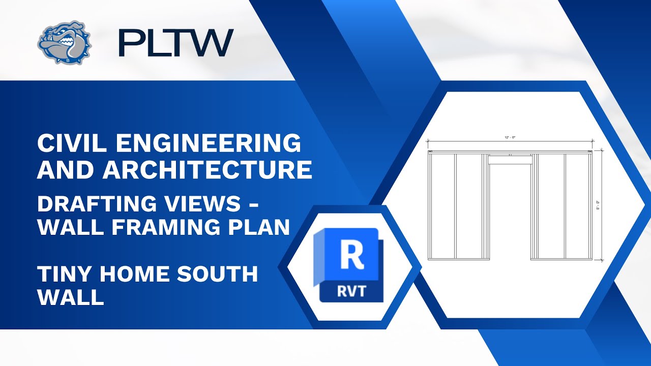 PLTW CEA - Revit 2026 - Drafting Views - South Wall Framing Plan - YouTube