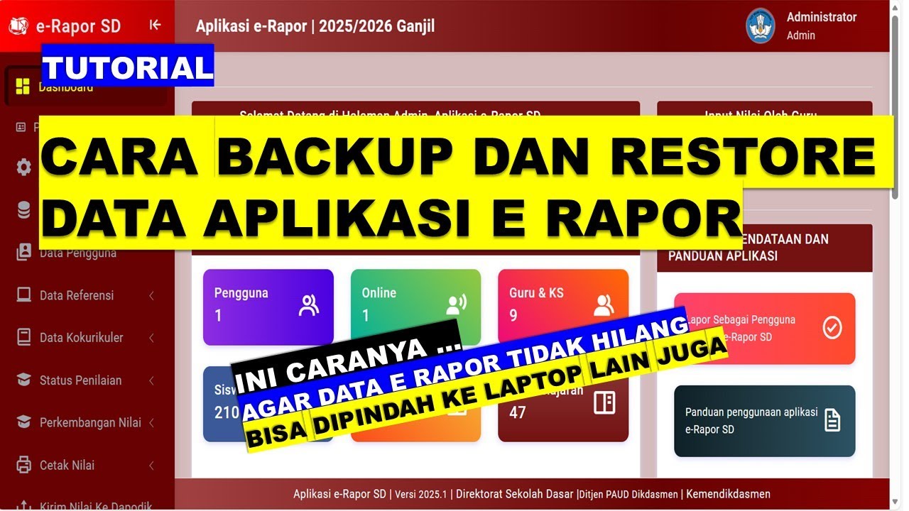 CARA BACKUP DAN RESTORE DATA APLIKASI E RAPOR - YouTube