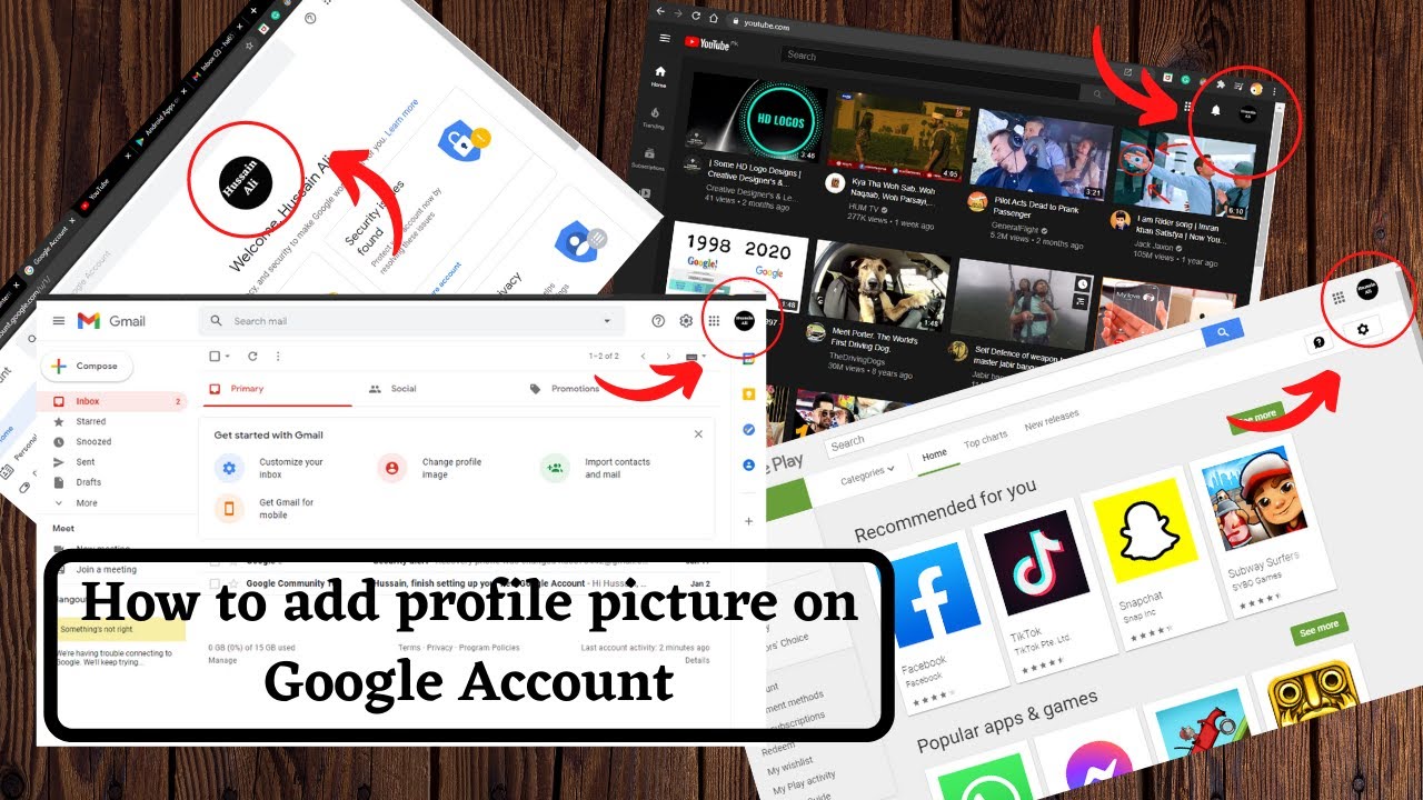 How to add Profile picture on Google Accounts | Step-by-Step | Hussain ...