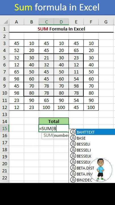 SUM Formula in Excel #excel #exceltips #exceltutorial #exceltips #microsoftexcel # ...