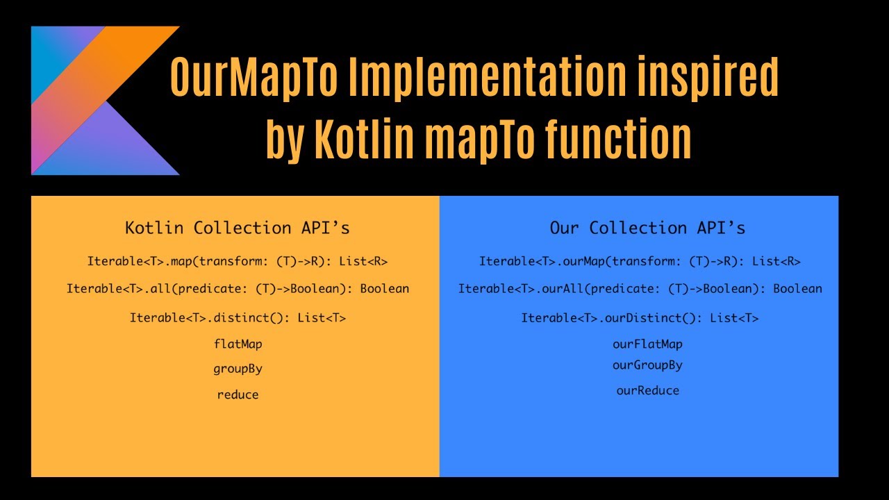 OurMapTo Implementation inspired by Kotlin mapTo function - YouTube