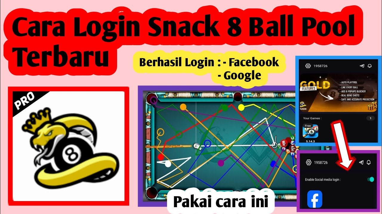 Cara Login Snake 8 Ball Pool | Cara login Fb Snake 8 ball pool - YouTube