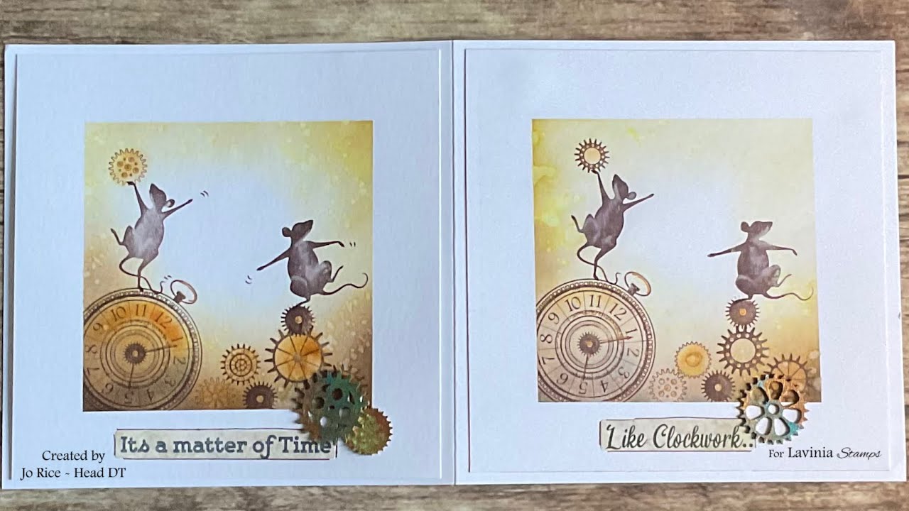 Time for Mice card by Jo Rice #laviniastamps - YouTube