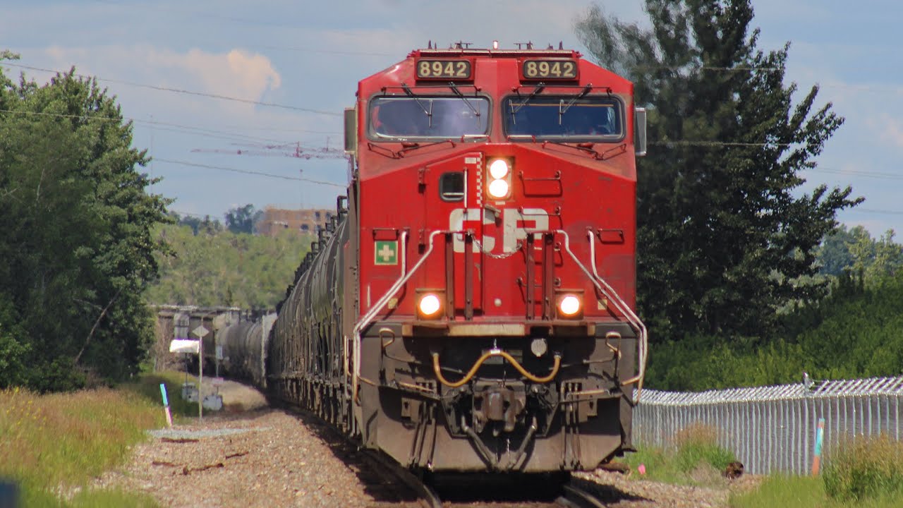 CP mix freight train with horn show at Edworthy Park on the Laggan ...