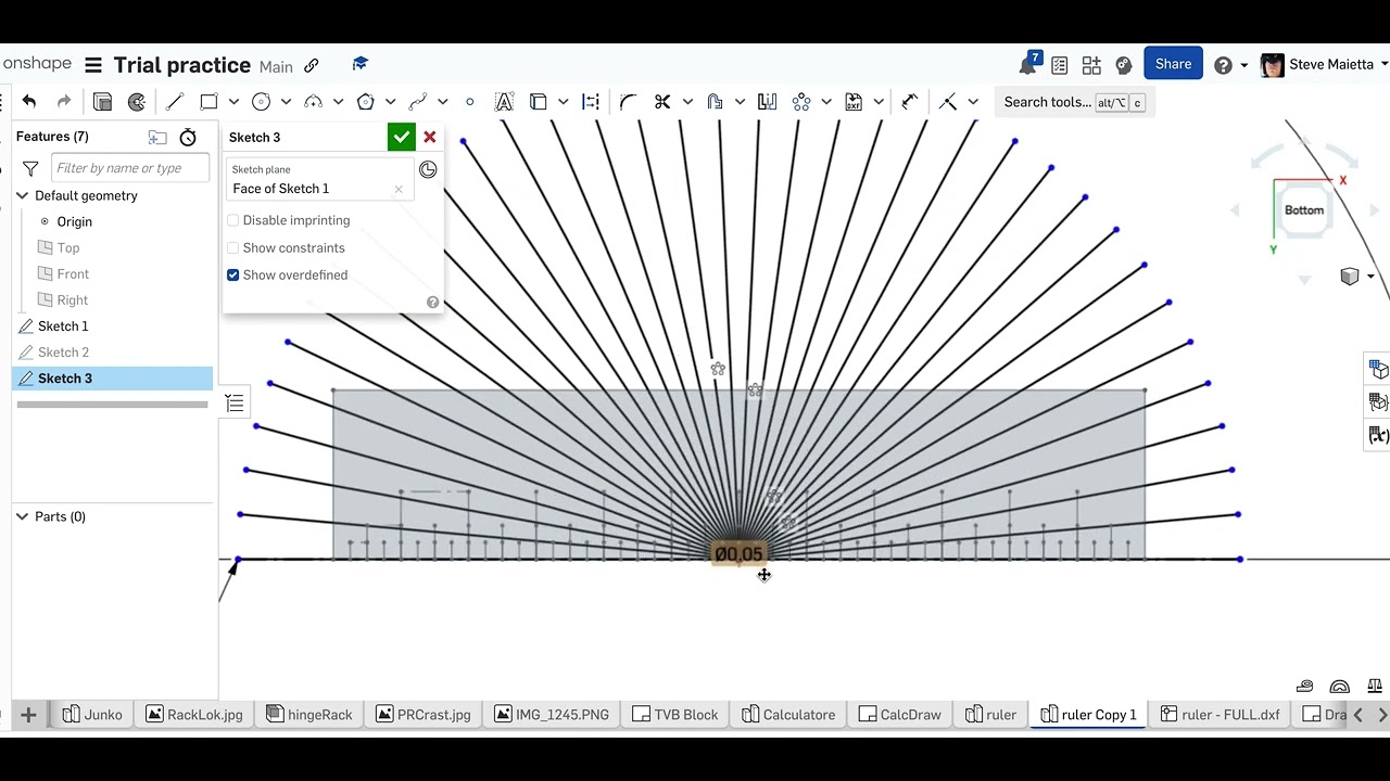 OnShape Protractor sketch - YouTube