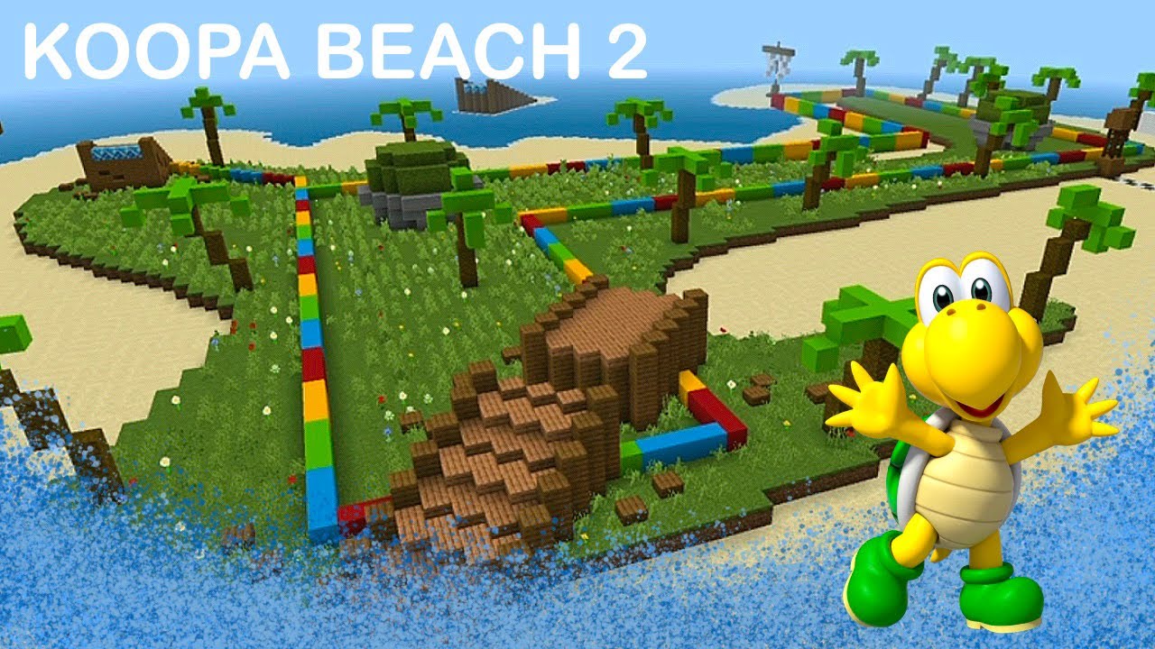 SNES Koopa Beach 2 - Mario Kart in Minecraft - YouTube