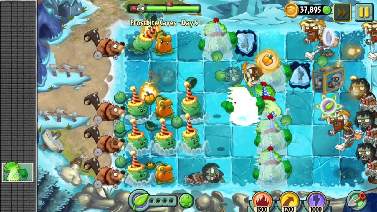 PvZ 2 #3-Yeti Spawn At Frostbite Caves - YouTube