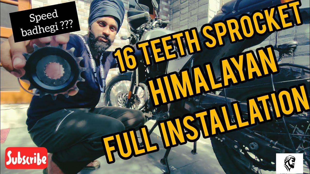 Himalayan 16 teeth Sprocket full Installation... Speed Hack ...#himalayan #speed - YouTube