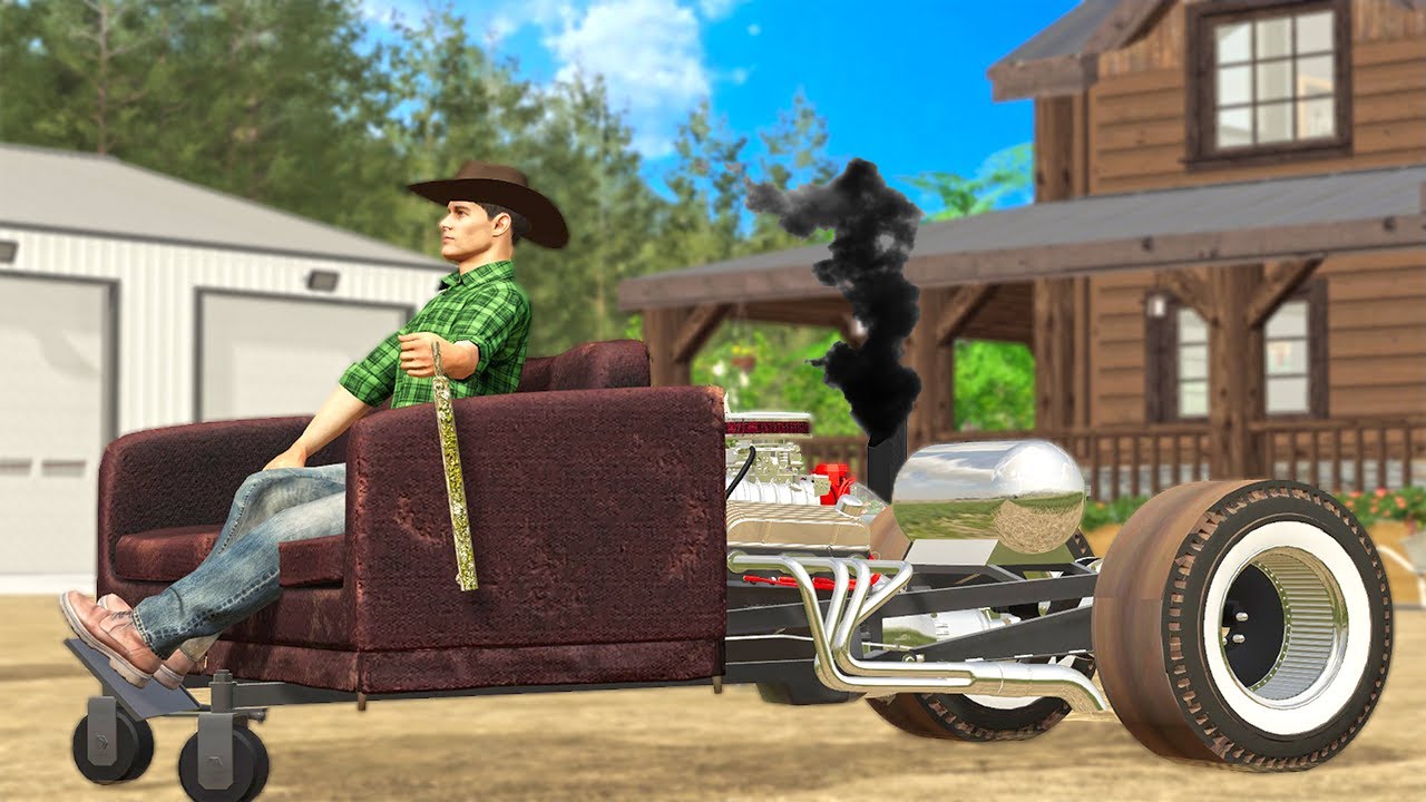 Rich Redneck Builds Worlds Fastest Couch Car! | FS19 - YouTube