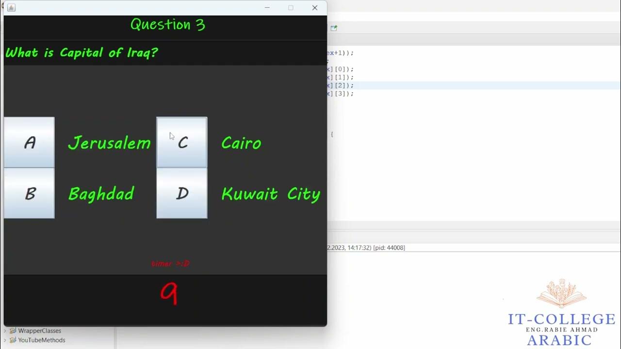 #80 Capital Quiz Project - Java Arabic - YouTube