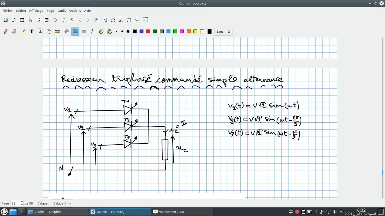EP13# Redresseur triphasé commandé simple alternance - YouTube