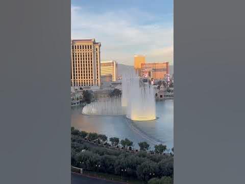 Bellagio Fountains from Terrace One Bedroom Suite Fountain View at Cosmopolitan Las Vegas # ...