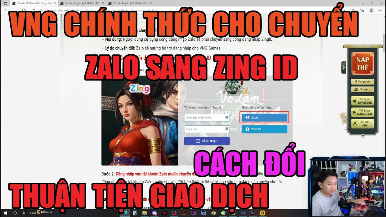 VNG CHÍNH THỨC CHO ĐỔI ACC ZALO SANG ZING ID - CÁCH ĐỔI ZALO SANG ZING ...