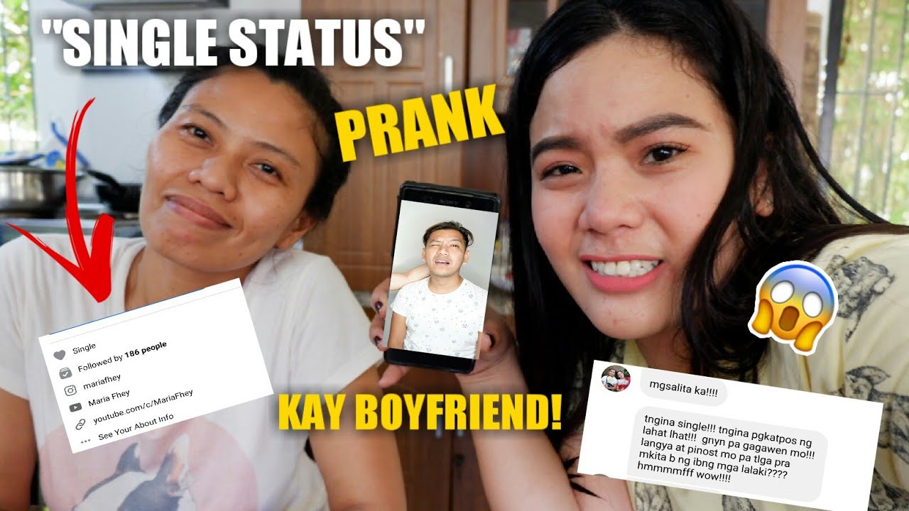 "SINGLE STATUS" PRANK kay BF | MINURA NYA KO! | MariaFhey - YouTube