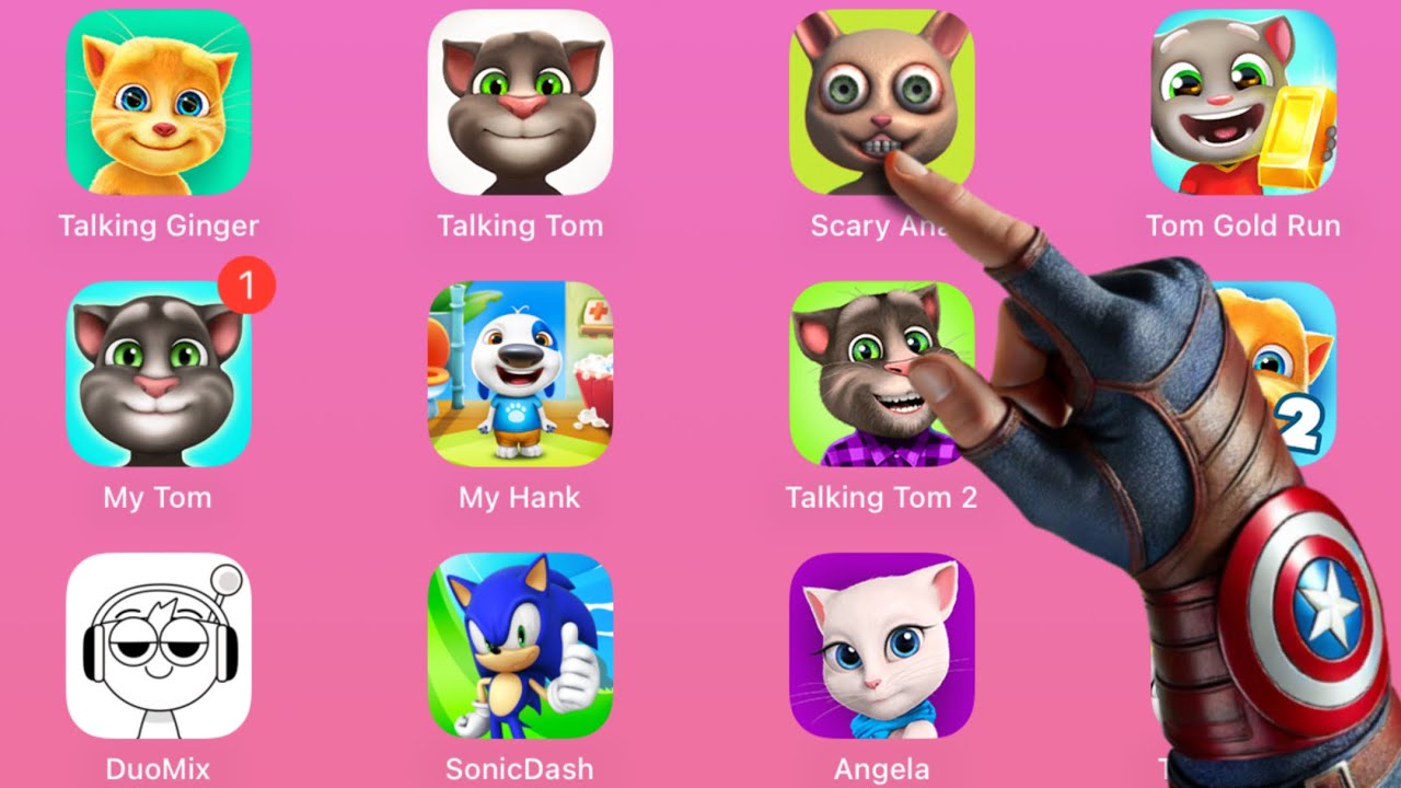 I play Talking Tom, Talking Ginger, Scary Ana, Android IOS Gameplay ...