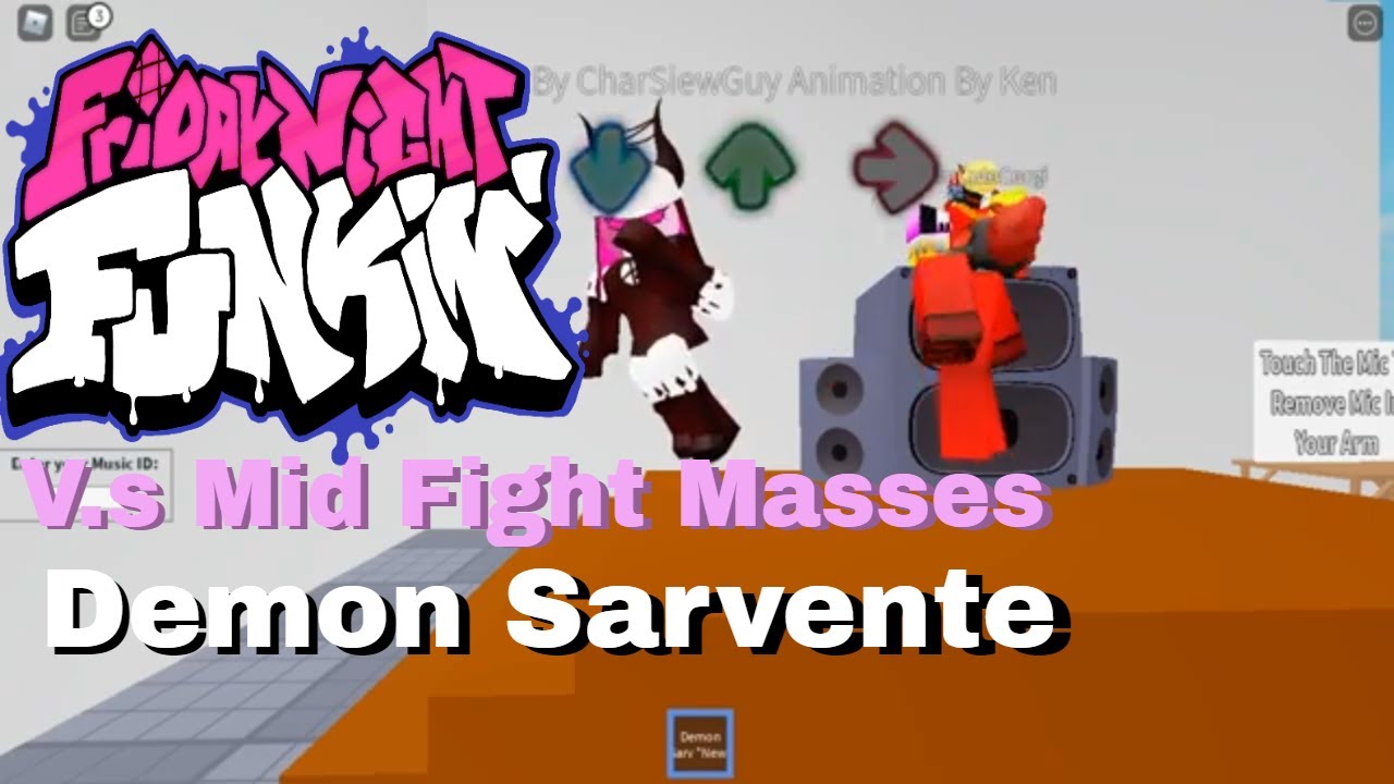 Roblox V.s Mid Fight Masses Demon Sarvente FNF' |Animation Showcase ...