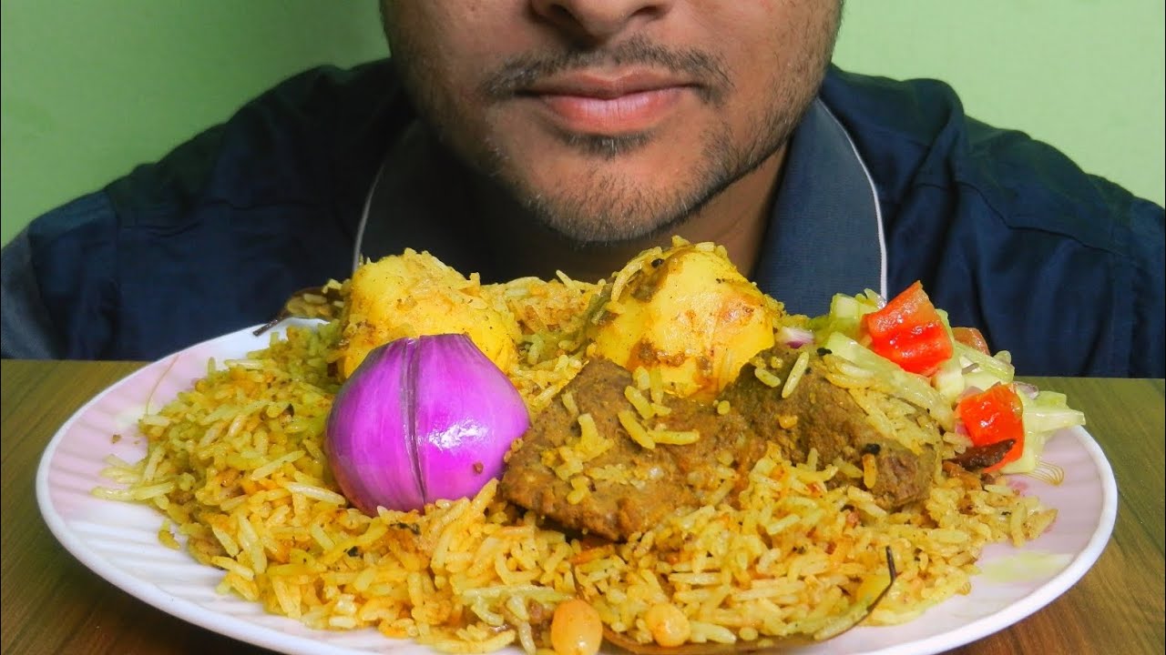 MUTTON BIRYANI, SPICY MUTTON CURRY, MUTTON GRAVY, SALAD, CHILI, ONION ...