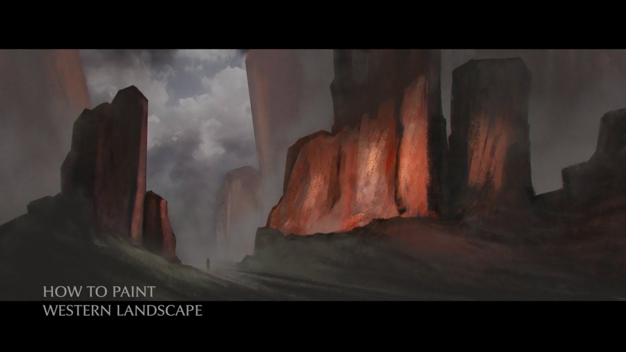 Photoshop CC 2020 | How to paint Western Landscape | Concept Art ...