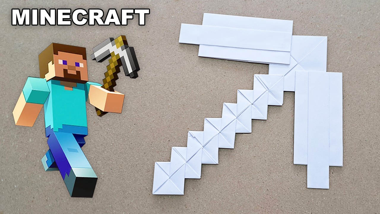 KAĞITTAN MİNECRAFT KAZMA YAPIMI - ( How To Make a Paper Pickaxe ) - YouTube
