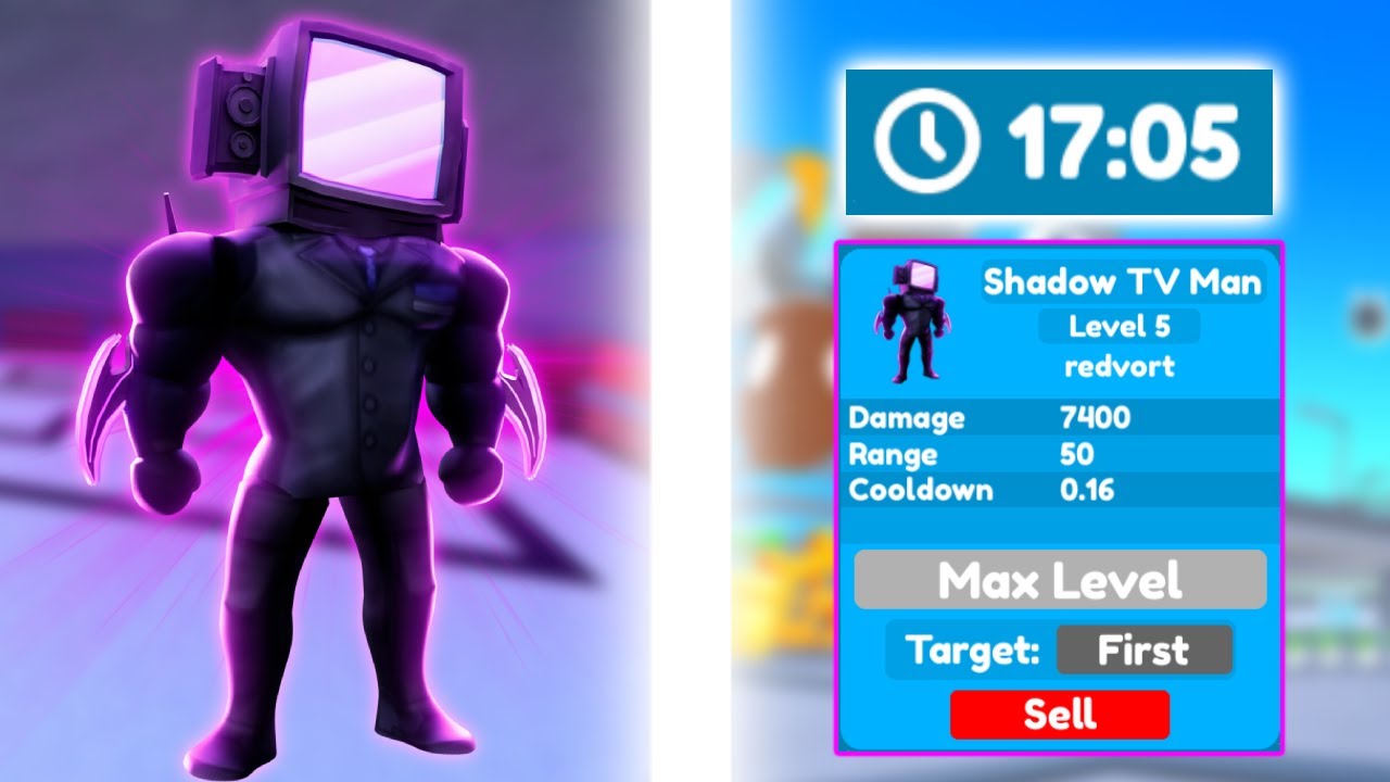 Shadow Tv Man Defeats Time Factory | Toilet Tower Defense - YouTube