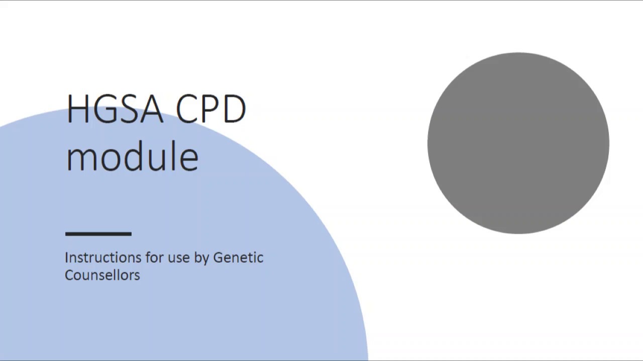 HGSA CPD module for Genetic Counsellors Demonstration - YouTube